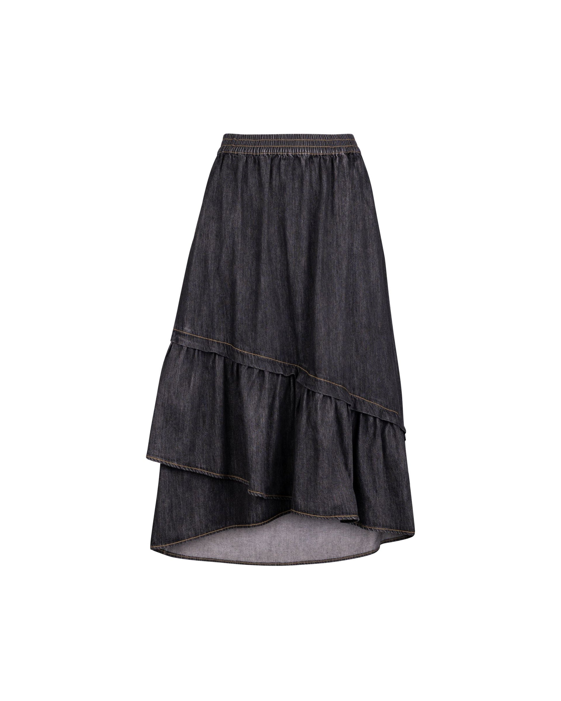 Snow Wash Denim Ruffle Layer Flare Skirt | ATSURO TAYAMA – SIDEFAME ...
